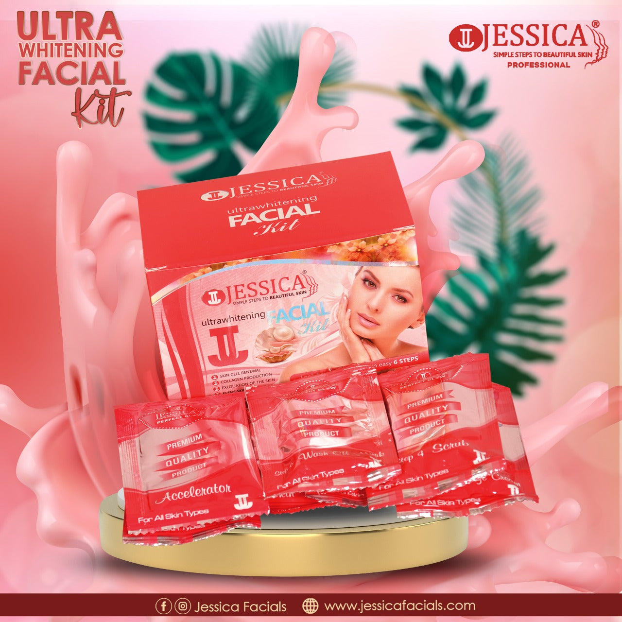 WHITENING FACIAL TRIAL PACK [ 6 STEPS ] – JESSICA COSMETIC